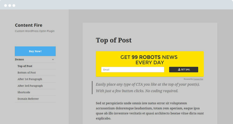 content fire screen - DraftPress